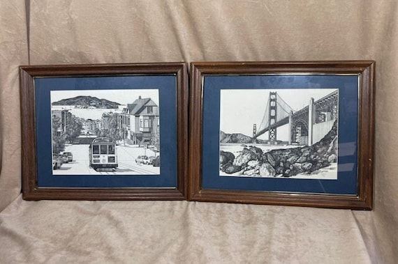 Vintage 1980s 2 Martin Tang Framed San Francisco Prints | Etsy