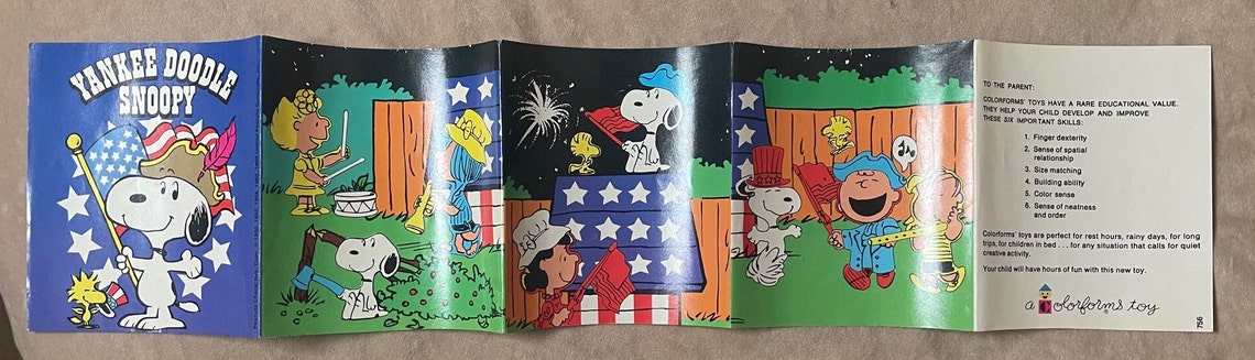 Vintage 1965 Yankee Doodle Peanuts Snoopy Colorforms Play Set #756 ...