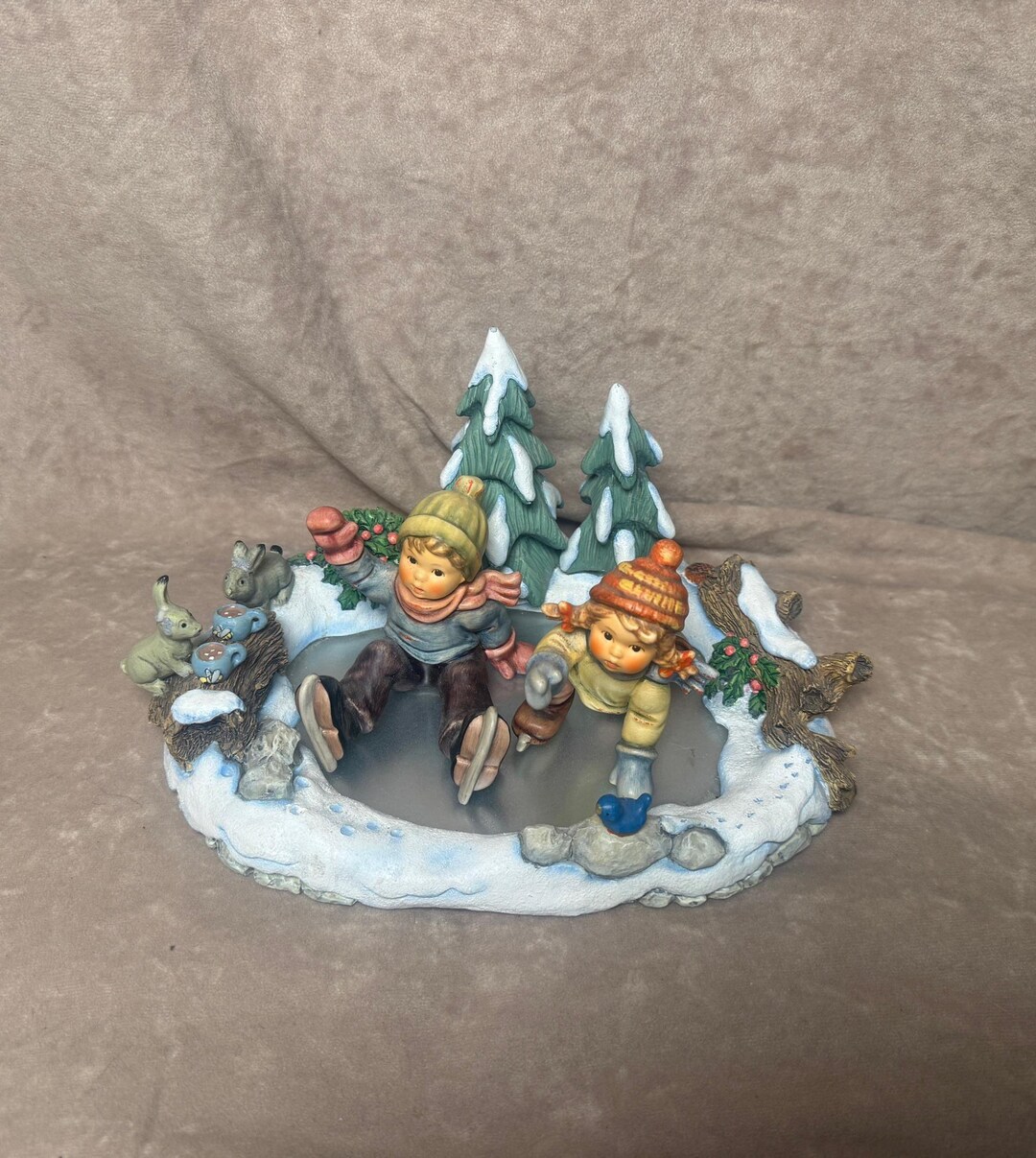 Vintage 2000 M.I. Hummel Figurine Set Icy Adventure Skating Display ...