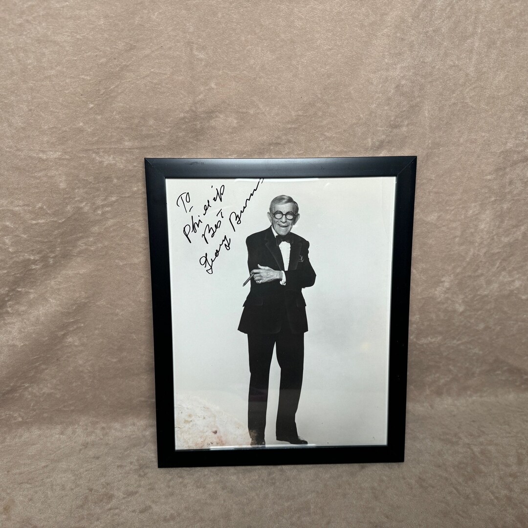 Vintage 1980s Signed & Framed George Burns 8x10 Photograph Old ...