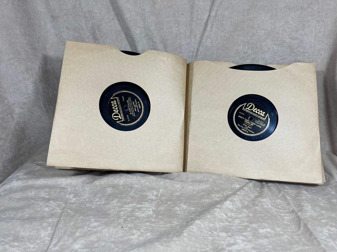 Vintage 1940s Collection of 11 78rpm Shellac Records W/ Binder Dorsey ...