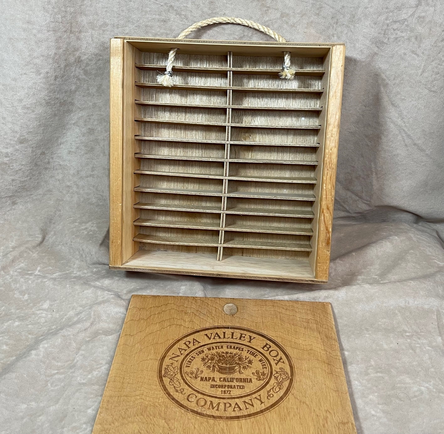 Vintage 1980s/1990s Napa Valley Box Company Wood (22) Cassette Storage ...