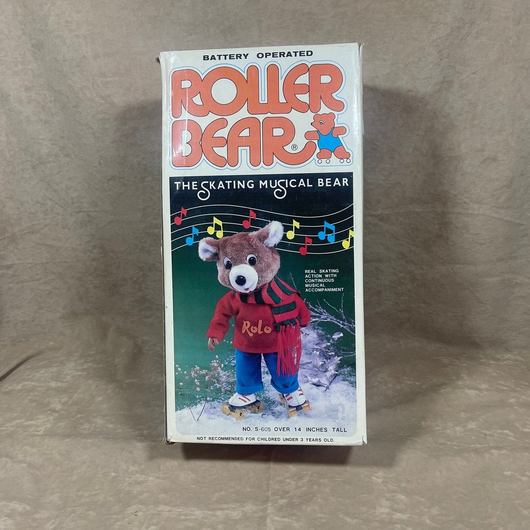 Vintage 1980s 14" Rolo the Roller Skating Roller Bear Toy With Box - Etsy