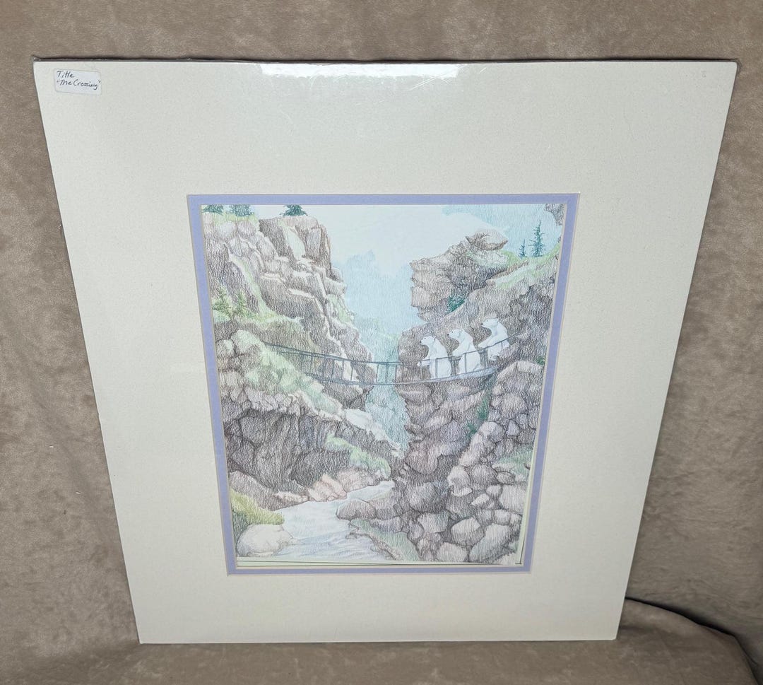 Vintage 1980s Barbara Stone Polar Bear Limited Edition Print With Mat ...