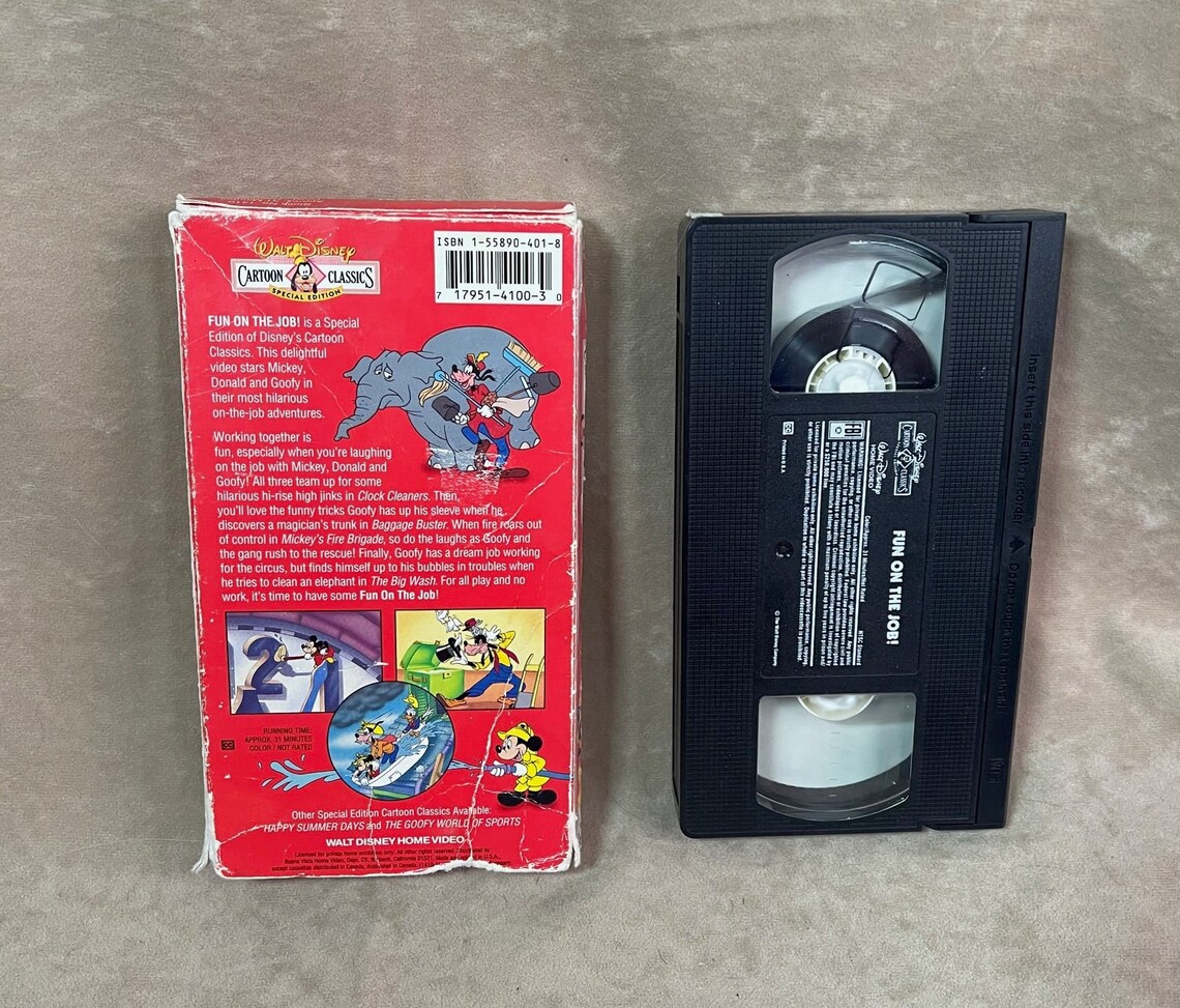 Vintage 1992 Walt Disney Cartoon Classics Fun on the Job VHS ...