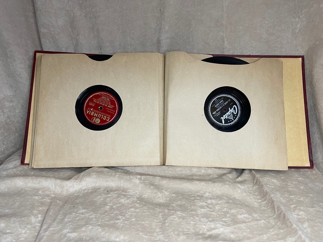 Vintage 1940s Collection of 9 78rpm Shellac Records W/ Binder Andrews ...