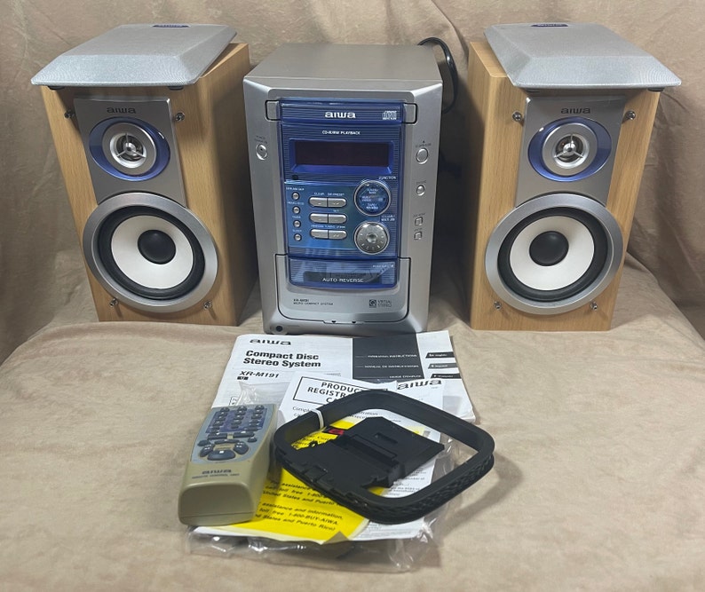 Vintage Early 2000s Aiwa XR-M191 Bookshelf Digital Audio System CD ...