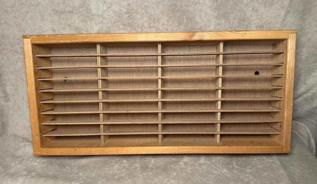 Vintage 1990s Napa Valley Box Co 36 Wood Cassette Tape Rack Storage ...