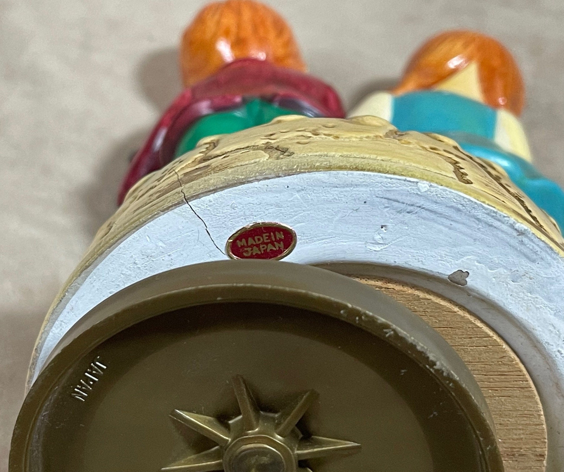 Vintage Made in Japan Resin Music Box With Boy and Harp and Girl With ...