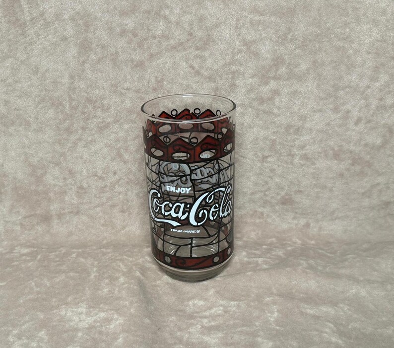 Vintage 1980s Coca-cola Stained Glass Style Glass Tumbler Drinking ...