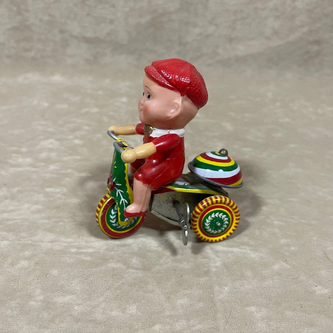 Vintage Ringing Tricycle Wind up Tin Toy Made in People's - Etsy
