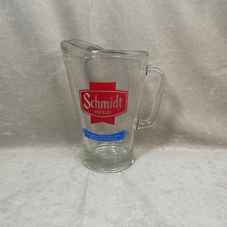 Vintage 1970s Heavy Duty Schmidt Beer Glass Pitcher Barware - Etsy