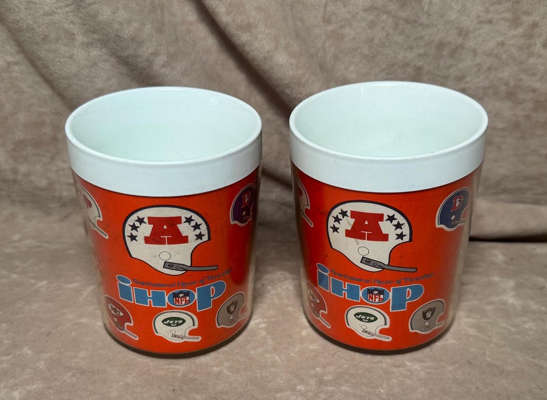 Vintage 1972 IHOP Set of (2) Thermo-serv NFL Plastic AFC Conference ...