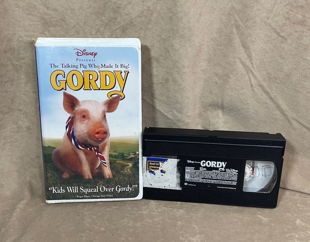 Vintage 1995 Disney 4369 Gordy Clamshell VHS Videocassette Blockbuster ...