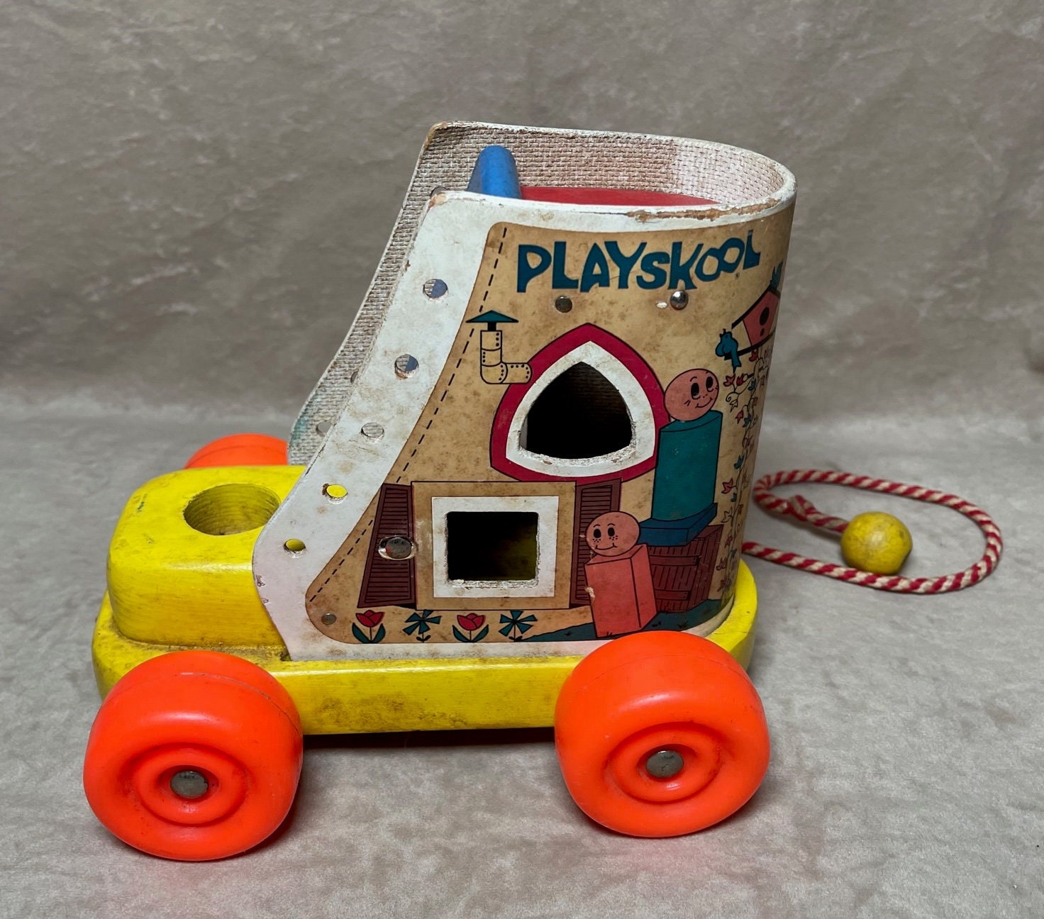 Vintage 1970s Playskool Wood and Plastic Shoe Pull-a-long Toy - Etsy