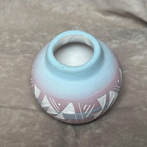 Vintage 2000s Native American Taik Ute Hand Painted/etched Small Vase ...