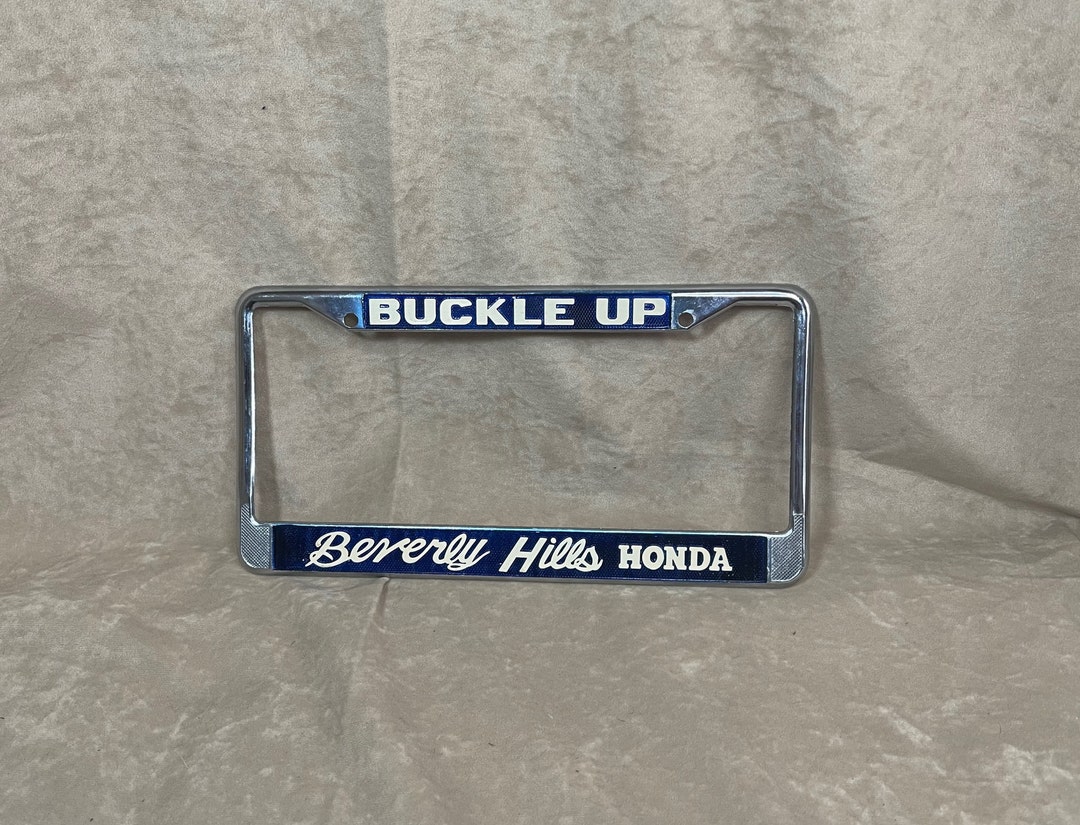 Vintage 1970s/1980s Honda of Beverly Hills Painted Metal License Plate ...