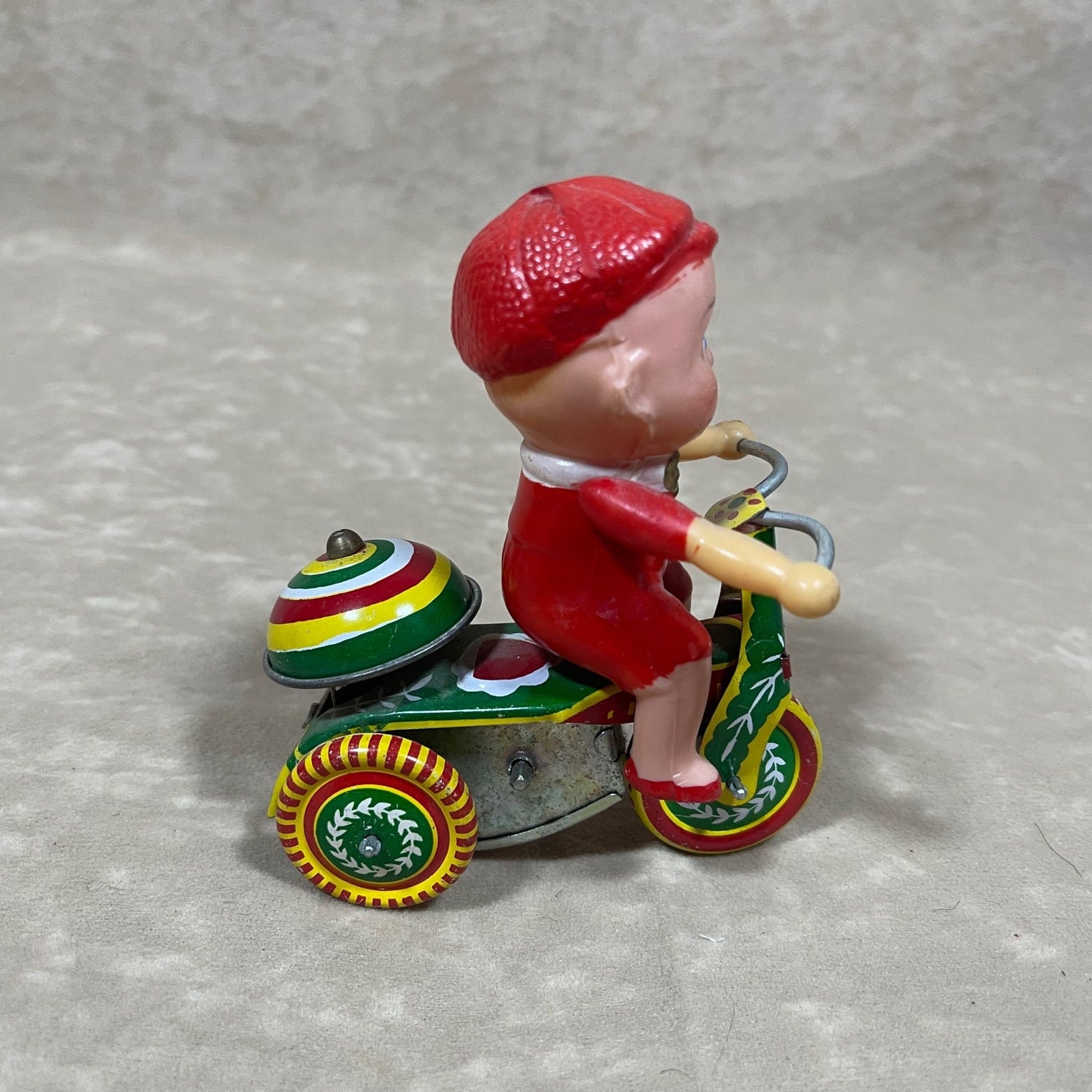 Vintage Ringing Tricycle Wind up Tin Toy Made in People's - Etsy