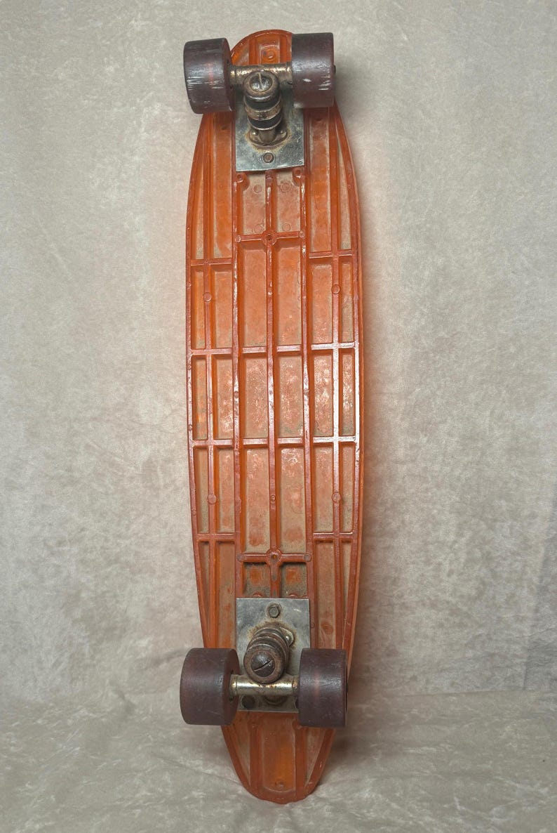 Vintage 1970s Roller Sports Inc Orange Lexan Skateboard With Urethane ...