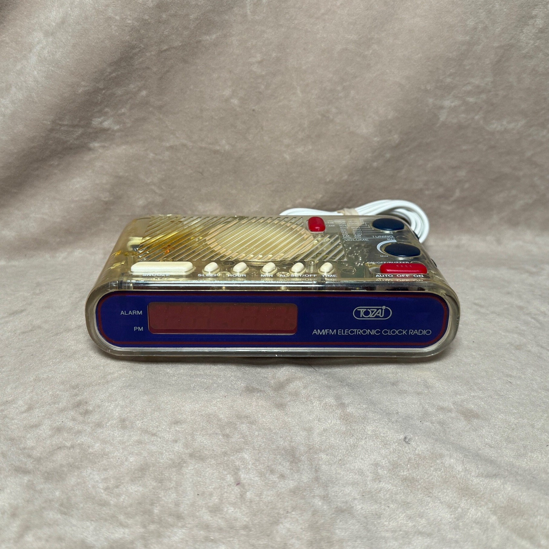 Vintage 1990s Tozai 2233T See-through Clear AM/FM Alarm Clock With ...