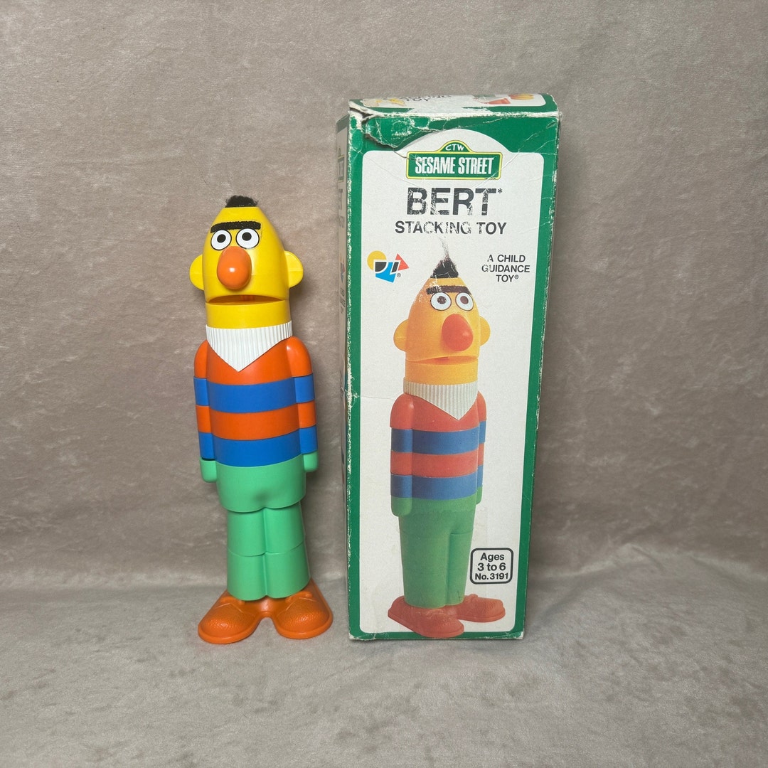 Vintage 1975 Sesame Street Child Horizons Bert Stacking Toy With Box - Etsy