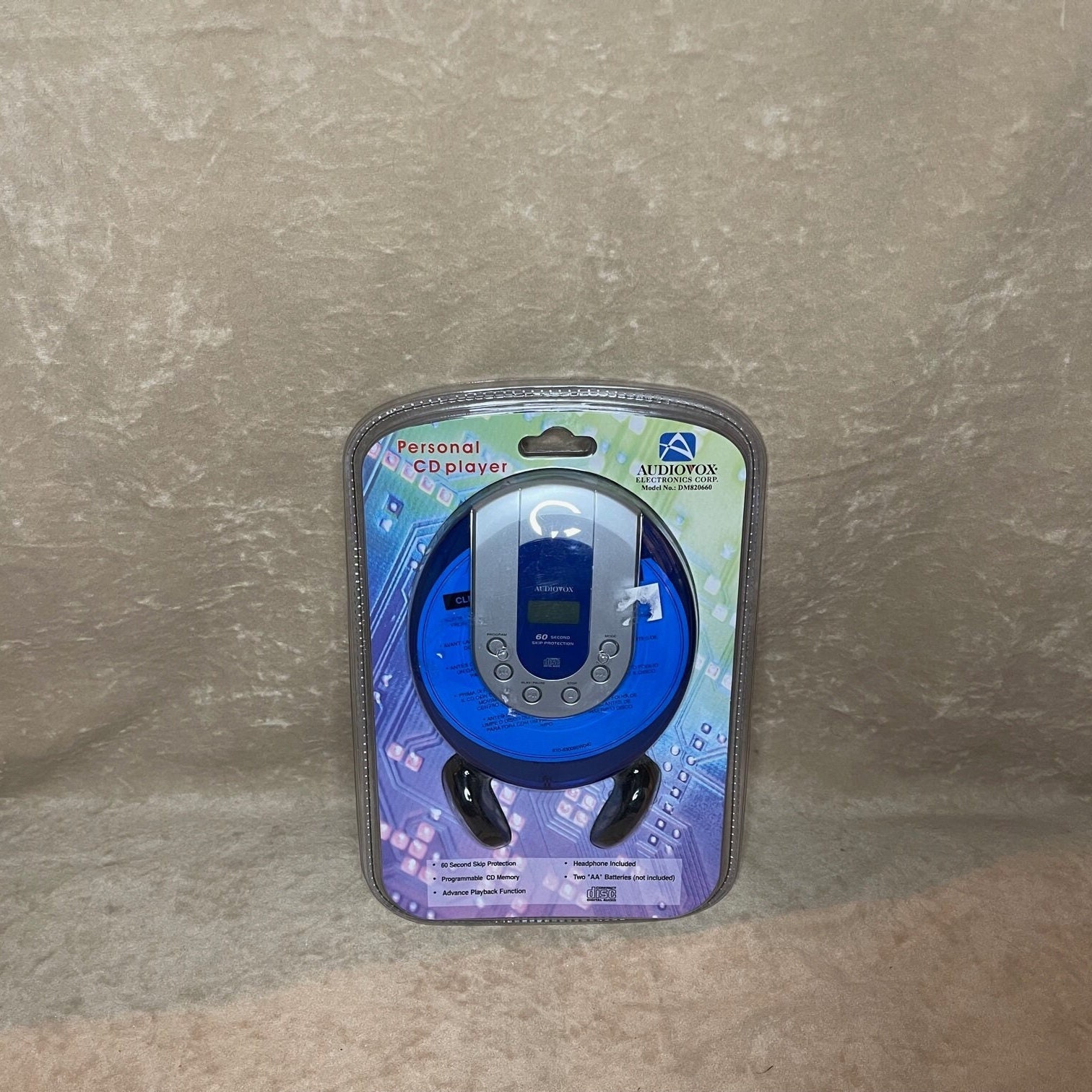 Vintage Early 2000s Audiovox Personal CD Player With Headphones New in ...