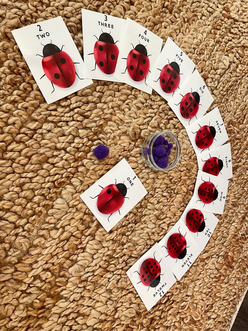 Ladybug Number Match Printable Game // Ladybug Learning Montessori ...