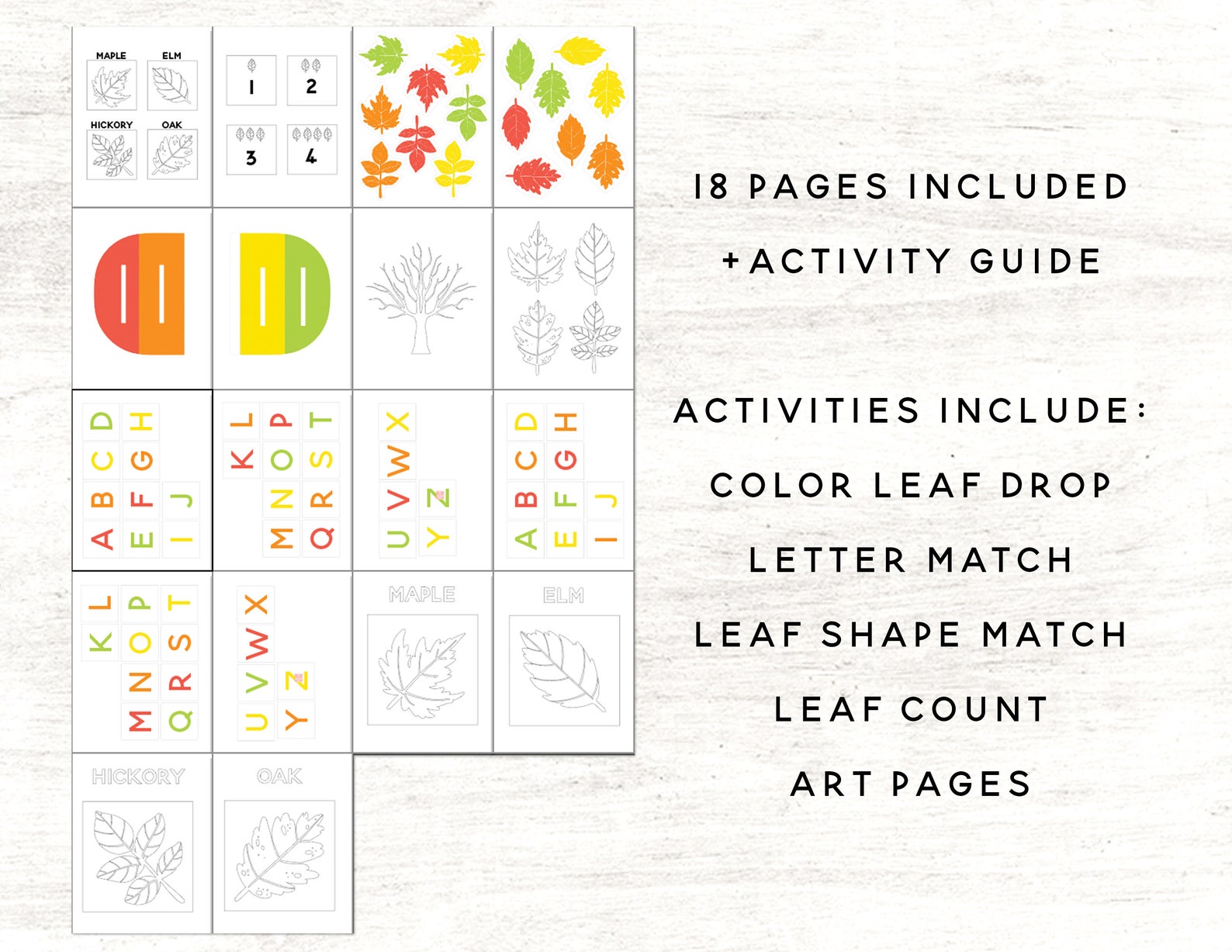 FALL Leaves Printable Toddler Activity Set Play Ideas - Etsy