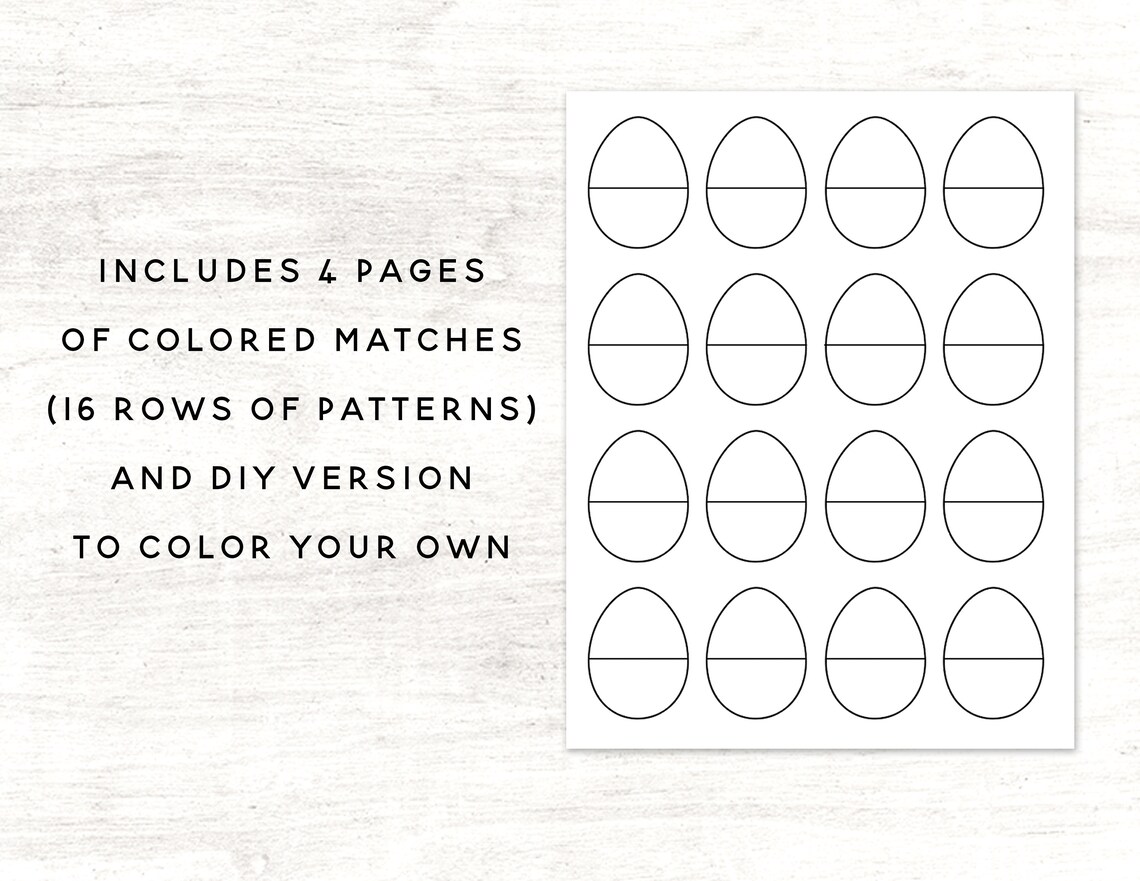 Easter Egg Match Printable PDF Game // DIY Easter Sensory Fine Motor ...