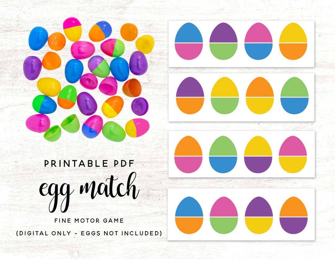 Easter Egg Match Printable PDF Game // DIY Easter Sensory Fine Motor ...