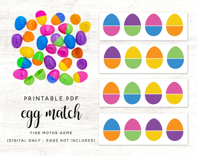 Easter Egg Match Printable PDF Game // DIY Easter Sensory Fine Motor ...