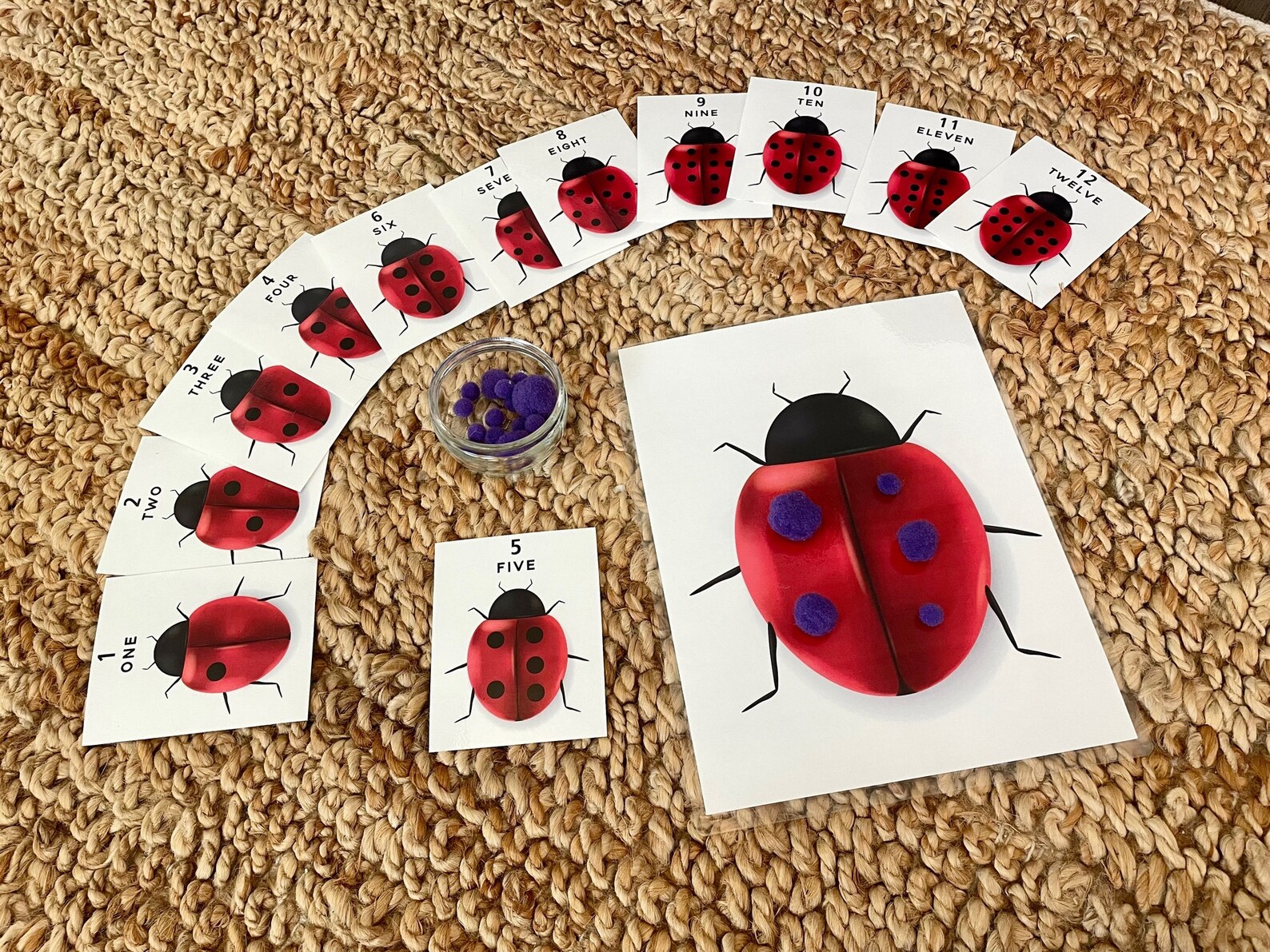 Ladybug Number Match Printable Game // Ladybug Learning Montessori ...