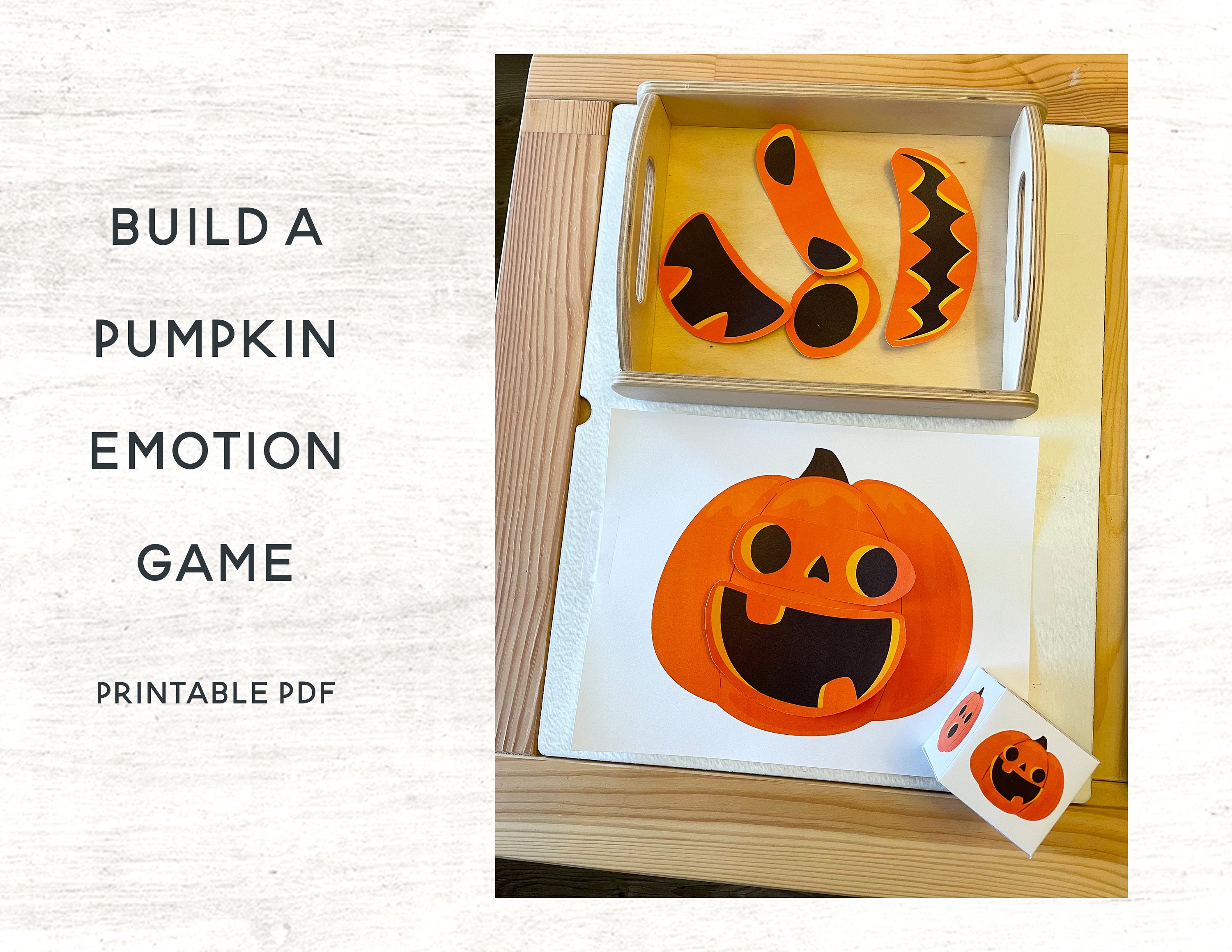 Pumpkin Emotions Printable Game // Roll Cube & Build a Pumpkin - Etsy
