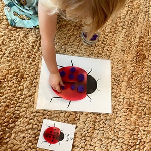 Ladybug Number Match Printable Game // Ladybug Learning Montessori ...