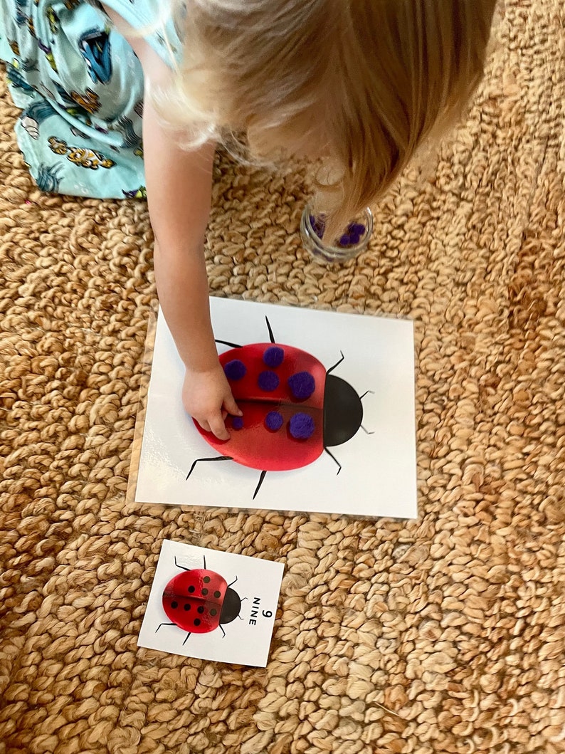 Ladybug Number Match Printable Game // Ladybug Learning Montessori ...