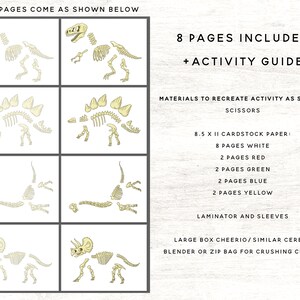 Dinosaur Bones Fossil Match Toddler / Child Activity // DIY Printable ...