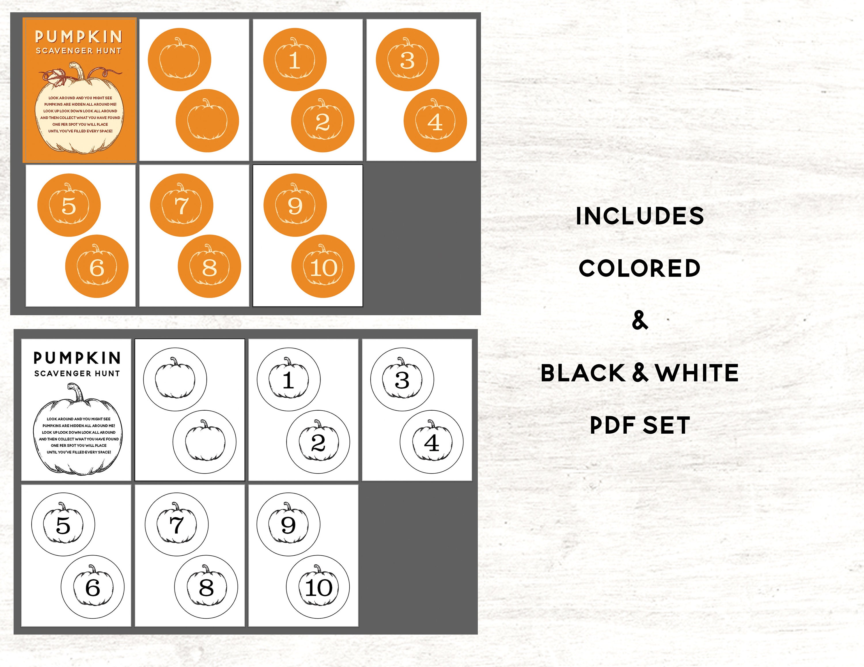 Pumpkin Scavenger Hunt Printable Game // PDF File - Etsy