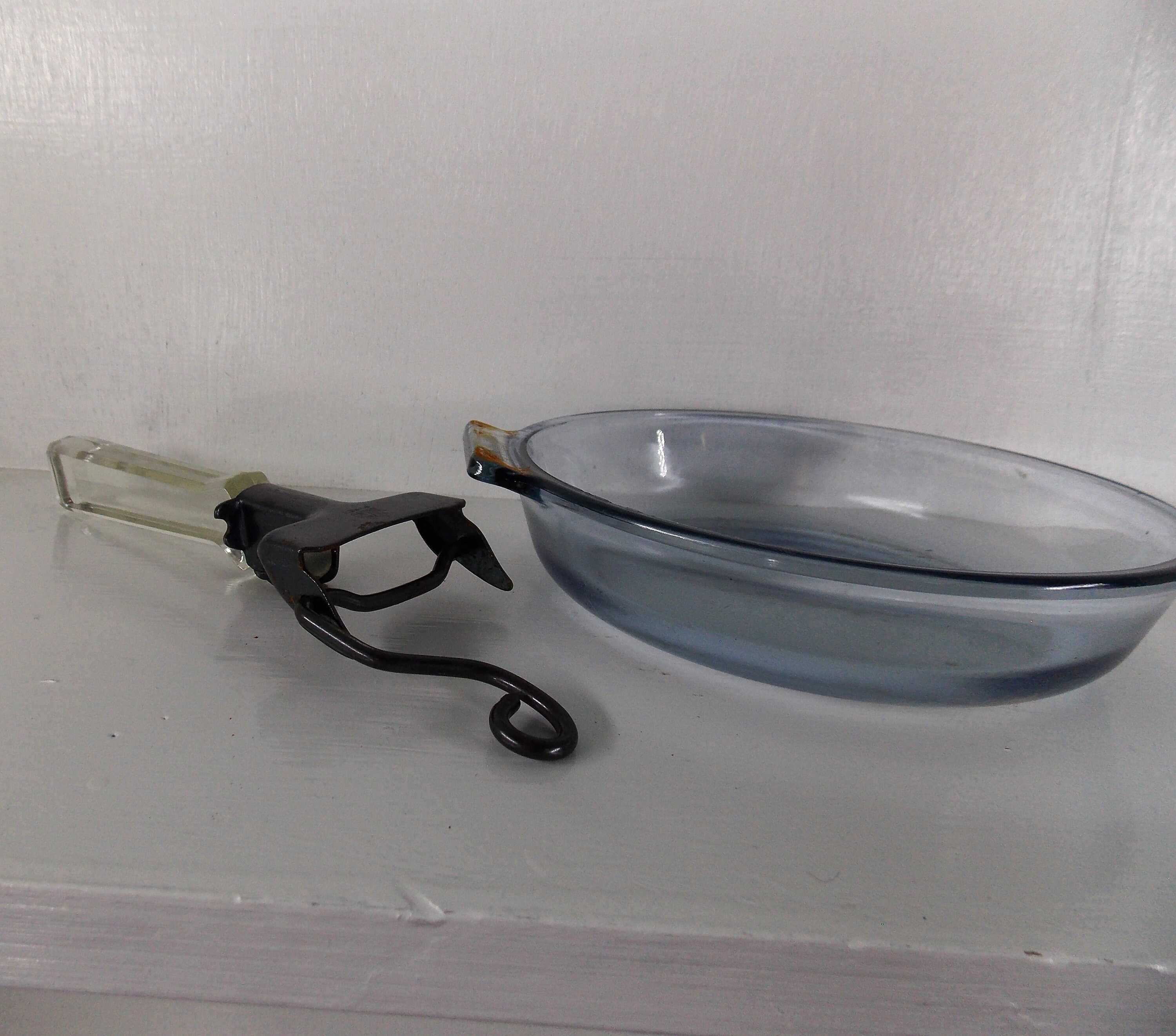 Vintage Pyrex Flameware 7 Pan Glass Skillet Detachable Handle Made in ...