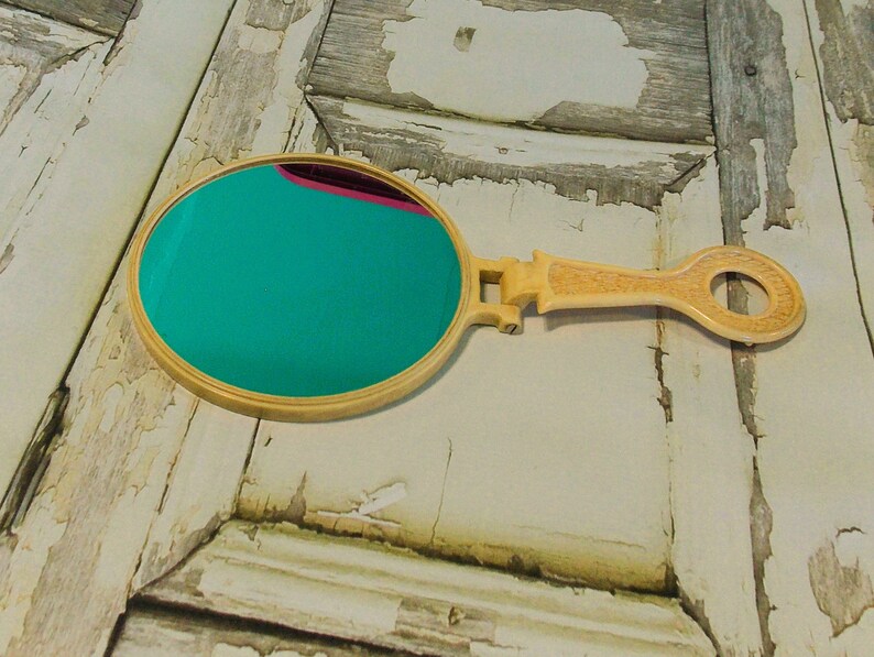 Vintage Celluloid Bakelite Folding Hand Mirror Double Sided Magnifying ...