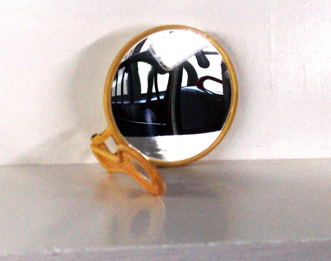 Vintage Celluloid Bakelite Folding Hand Mirror Double Sided Magnifying ...