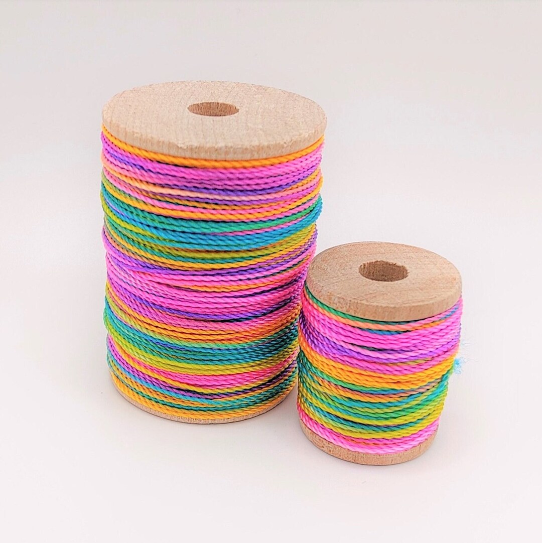 90s Neon Variegated Nylon Crochet Thread Hand-dyed - Etsy