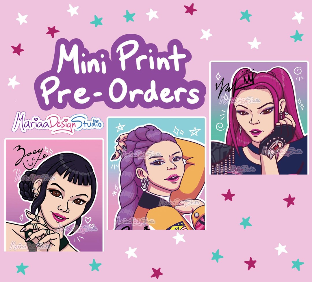 Hun.trix K-pop Art Print | Kawaii Korean Girl Group (pre-order) - Etsy UK