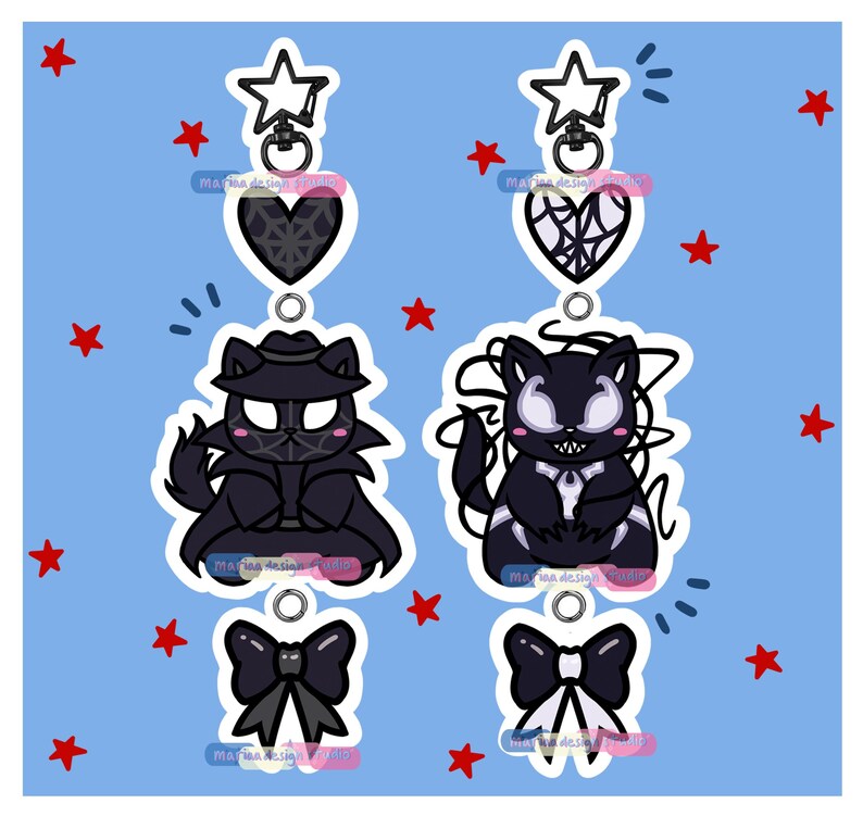 Spider-nyan Acrylic Keychain | Kawaii Spider Verse Charm - Etsy