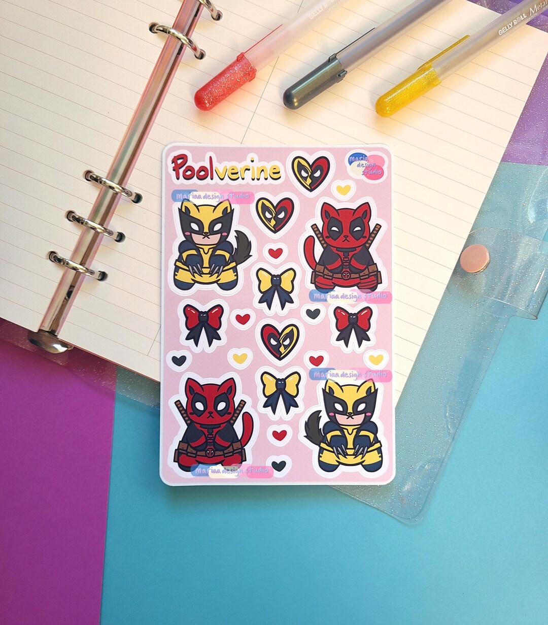 Poolverine Nyan Sticker Sheet | Mar Vel Sticker | Laptop Stickers ...