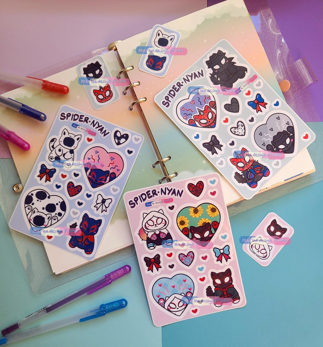 Spider-nyan Sticker Sheet: Kawaii Laptop Stickers - Etsy