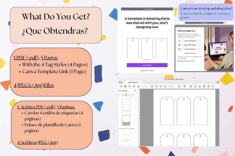 Printable Canva Standard Tag Template for 2x4 Inch Tags, Hang Tag ...