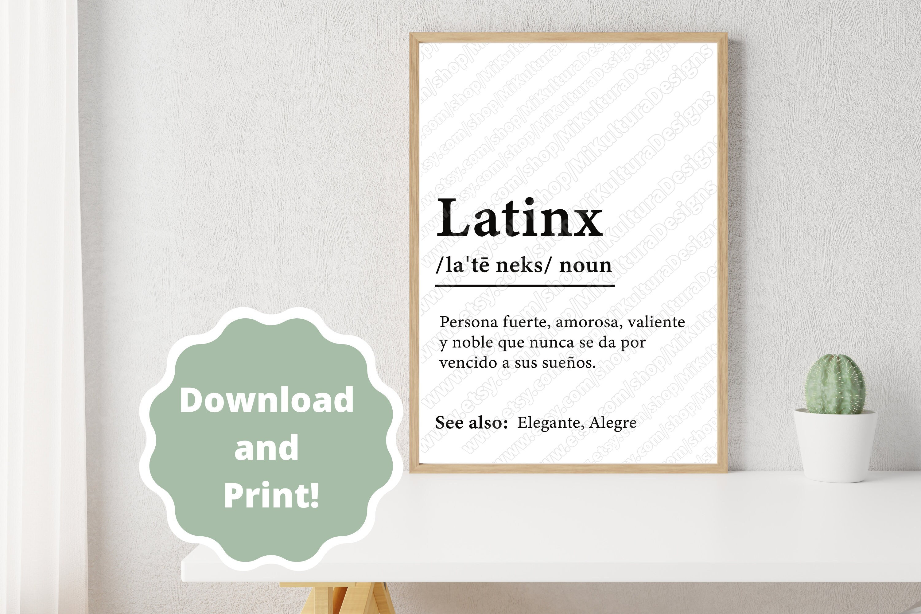 Latinx Definition Wall Art - Printable Downloadable Boho Wall Art ...