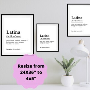 Latina Definition Wall Art Printable Wall Art Digital | Etsy