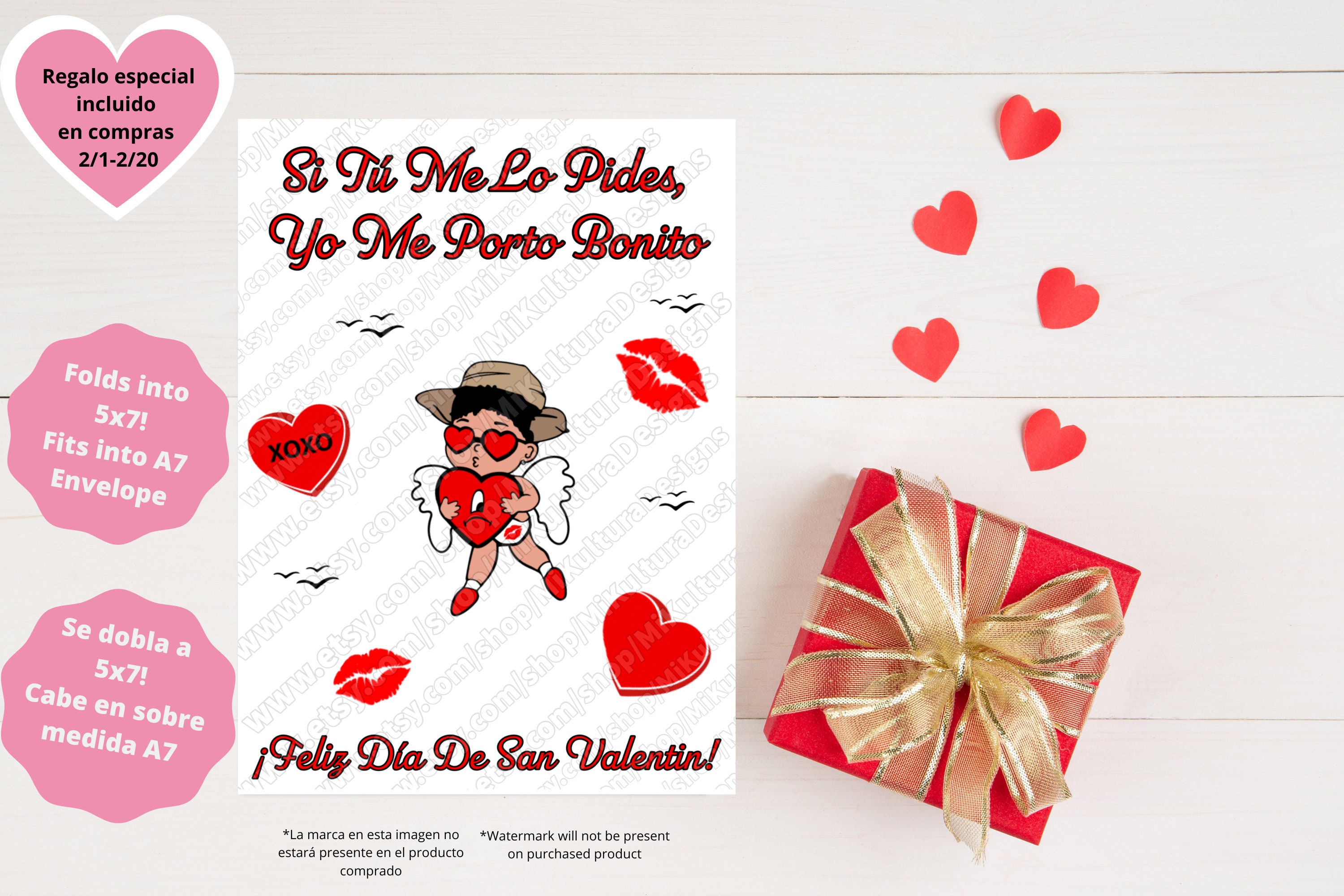 Bad Bunny Valentine Card Printable Valentine Card for Her for Him Yo Me ...