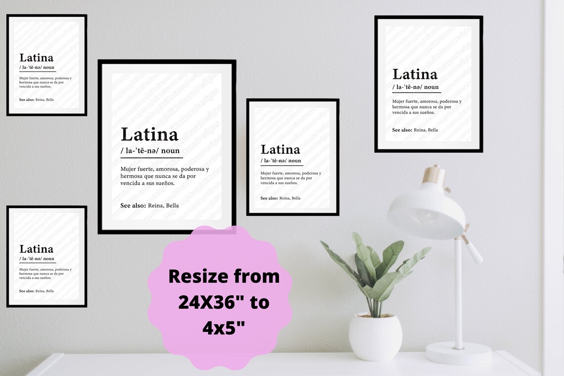 Latina Definition Wall Art Printable Wall Art Digital Download and ...